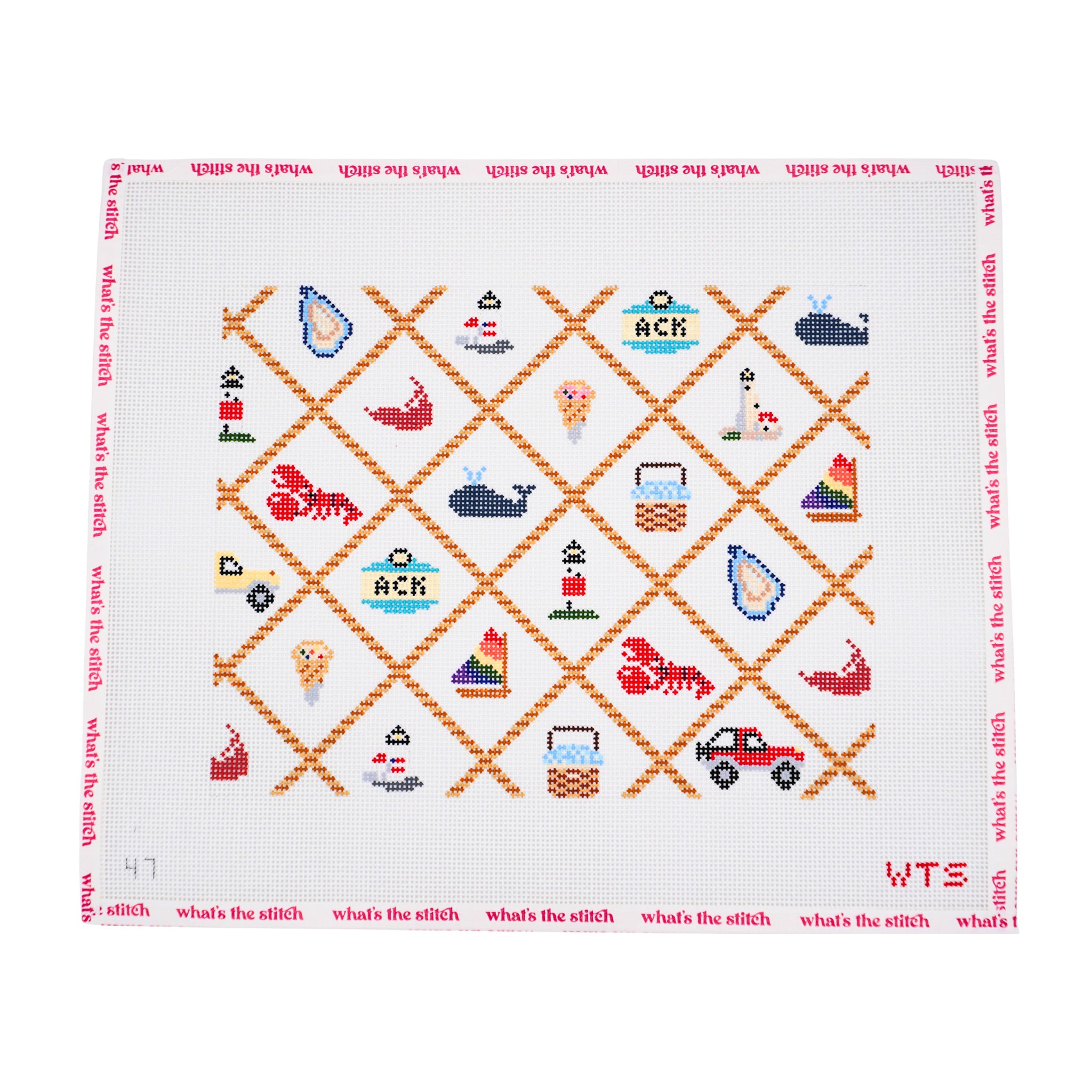 Nantucket Trellis Needlepoint Canvas – 13 Mesh – What's the Stitch